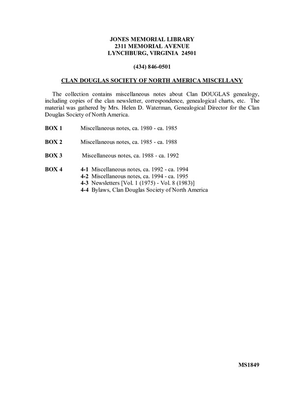 Jones Memorial Library Finding Aids · Jones Memorial Library Digital ...