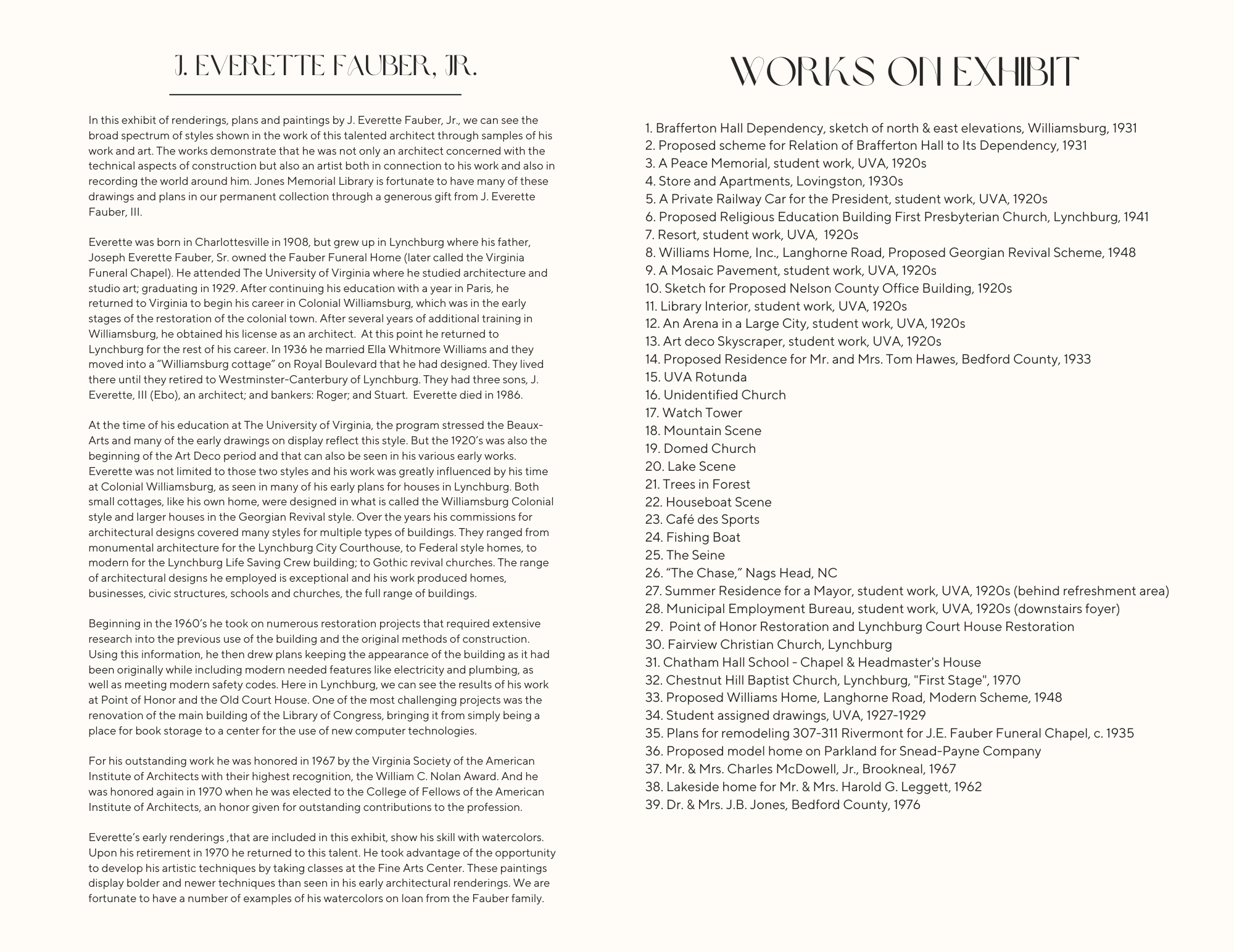 Fauber Collection Exhibit · Jones Memorial Library Digital Collections ...